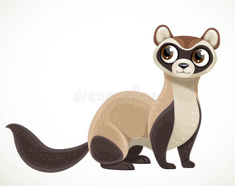 Lindo Hurón De Dibujos Animados Aislado En Un Fondo Blanco Ilustración ... Lindo Hurón De Dibujos Animados Aislado En Un Fondo Blanco Ilustración ...