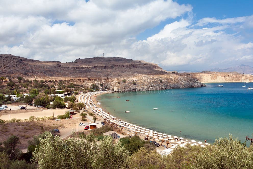 Lindos stock photo. Image of blue, coast, azure, rock - 23626242