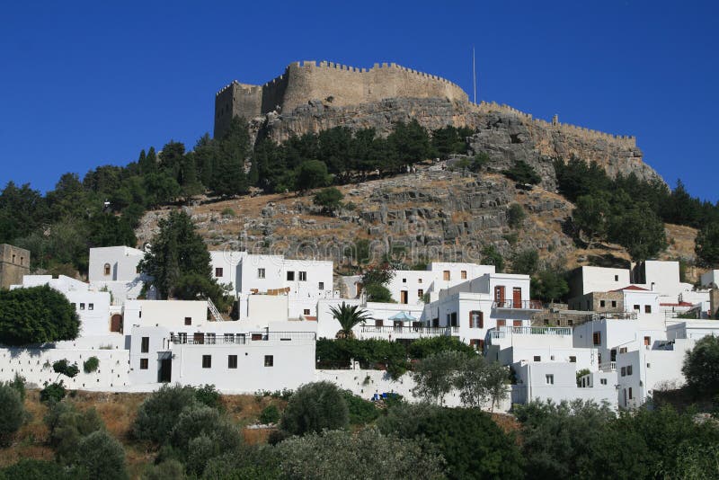 Famous Castle Of Rhodes In Greece Stock Photo - Image of fort, historic ...