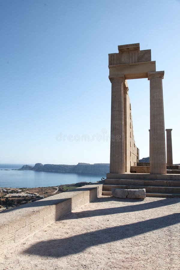 Temple of Athena at the Lindos Acropolis, Rhodes Editorial Stock Photo ...