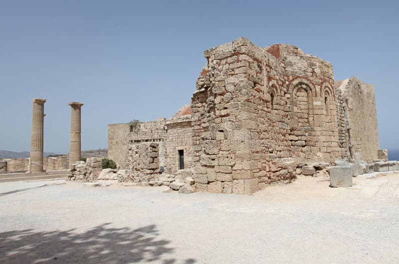 Lindos Actopolis. Rhodes Island, Greece Stock Photo - Image of european ...