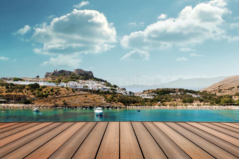 Lindos - Greece stock photo. Image of summer, beach, park - 41348558