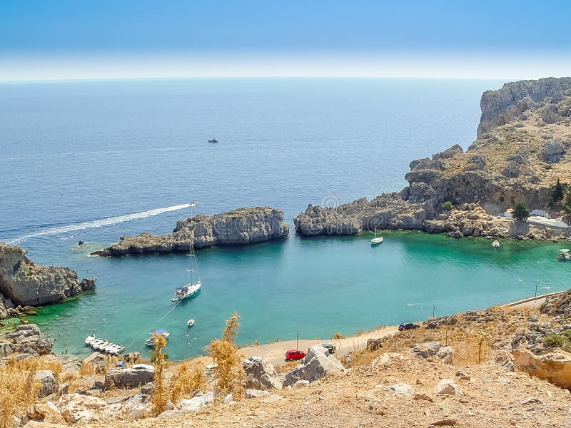 Lindos Na Ilha Grega Do Rodes Foto Editorial - Imagem de exterior ...