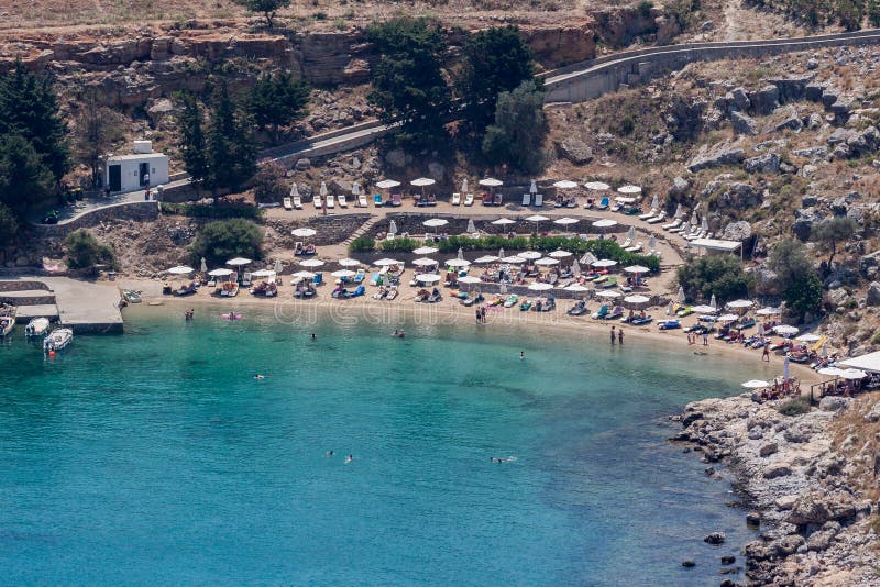 Spiaggia Di Lindos, Rodi, Grecia Immagine Editoriale - Immagine di rodi ...