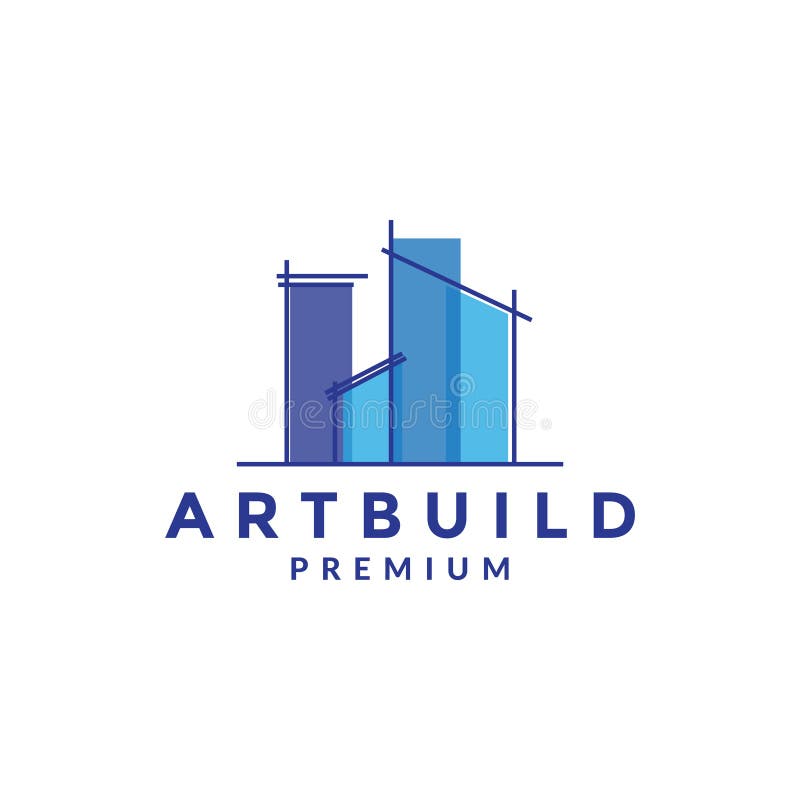 Line Abstract Blue Building Architect Logo Symbol Icon Vector Graphic ...