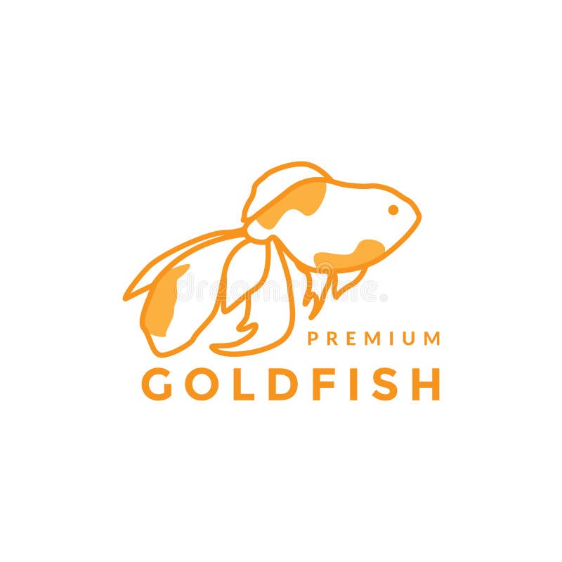 Line Abstract Gold Fish Logo Design Stock Vector - Illustration of ...