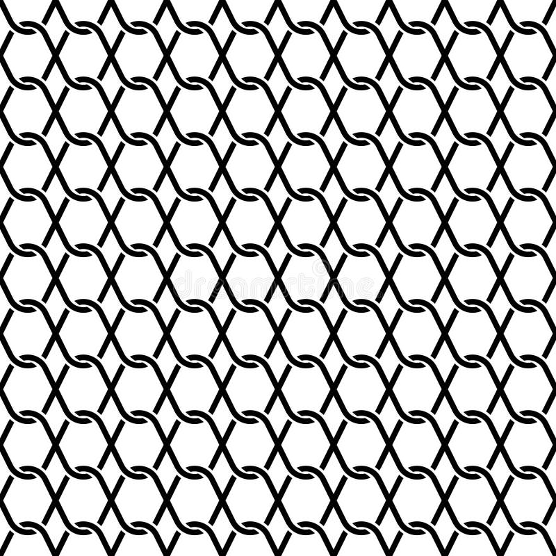 Line Abstract Net Curve Seamless Pattern with Black Color in White ...