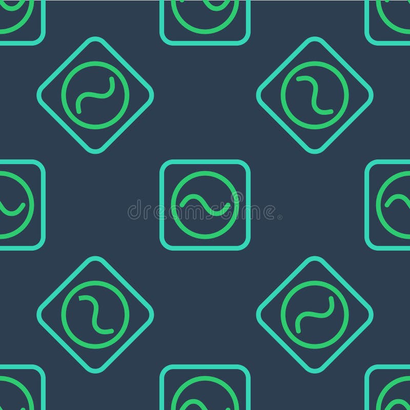 Line AC Voltage Source Symbol Icon Isolated Seamless Pattern on Blue ...