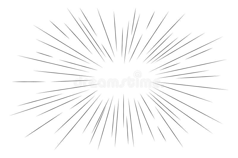 Line Action Comic Effect, Concentration Line Burst from Center, Motion ...