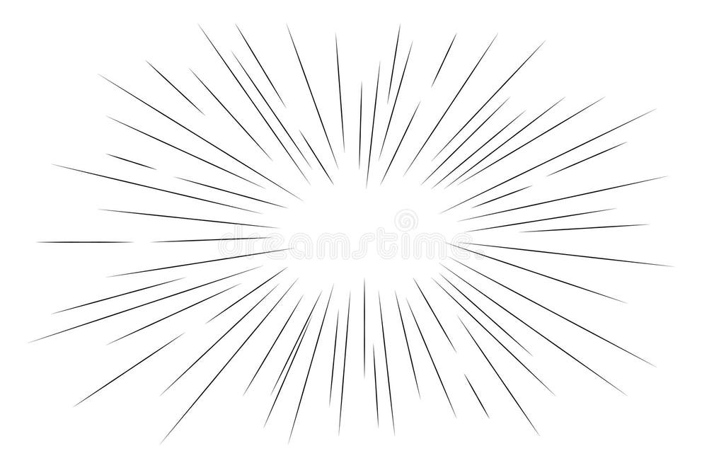 Line Action Comic Effect, Concentration Line Burst from Center, Motion ...