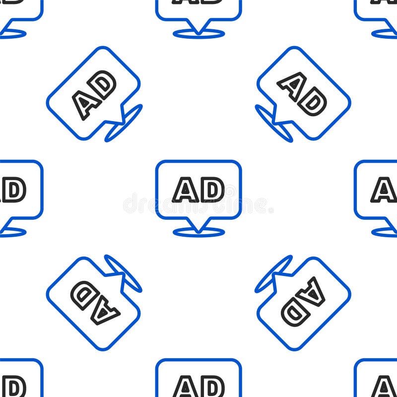 Line Advertising Icon Isolated Seamless Pattern on White Background ...