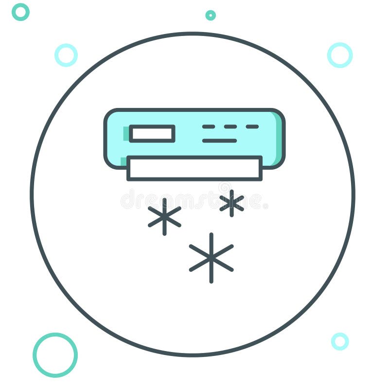Air Conditioner with Cold and Warm Air in Flat Style. Vector Icon Stock ...