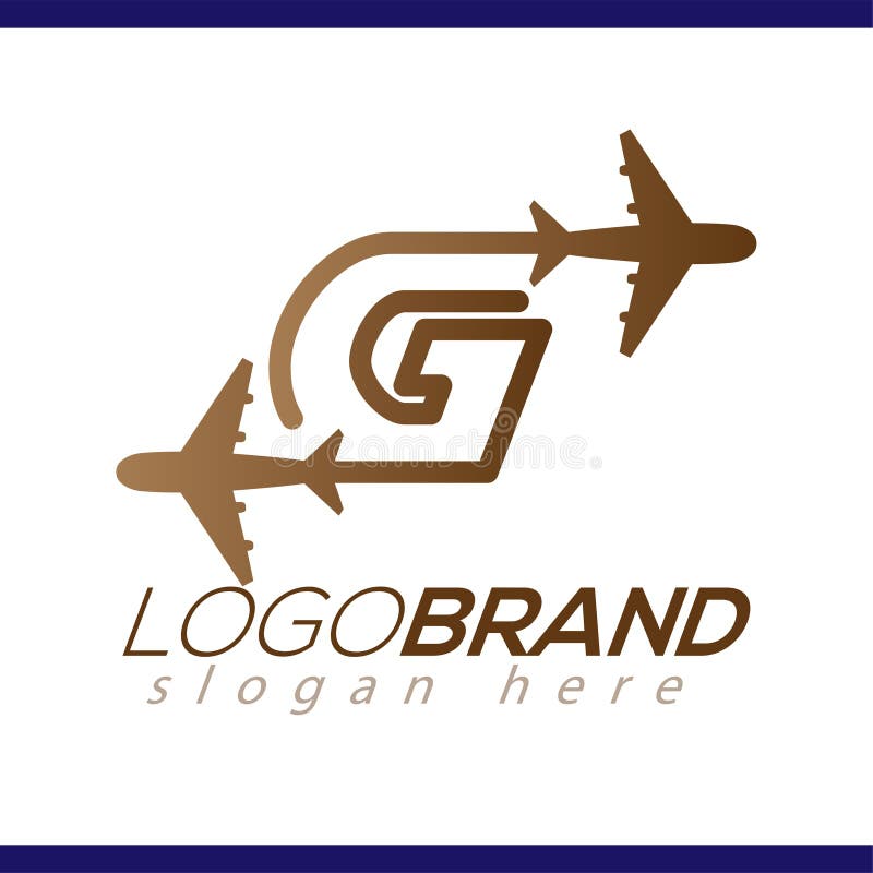 Line Airways G Letter Logo Vector Element. Initial Plane Travel Logo ...