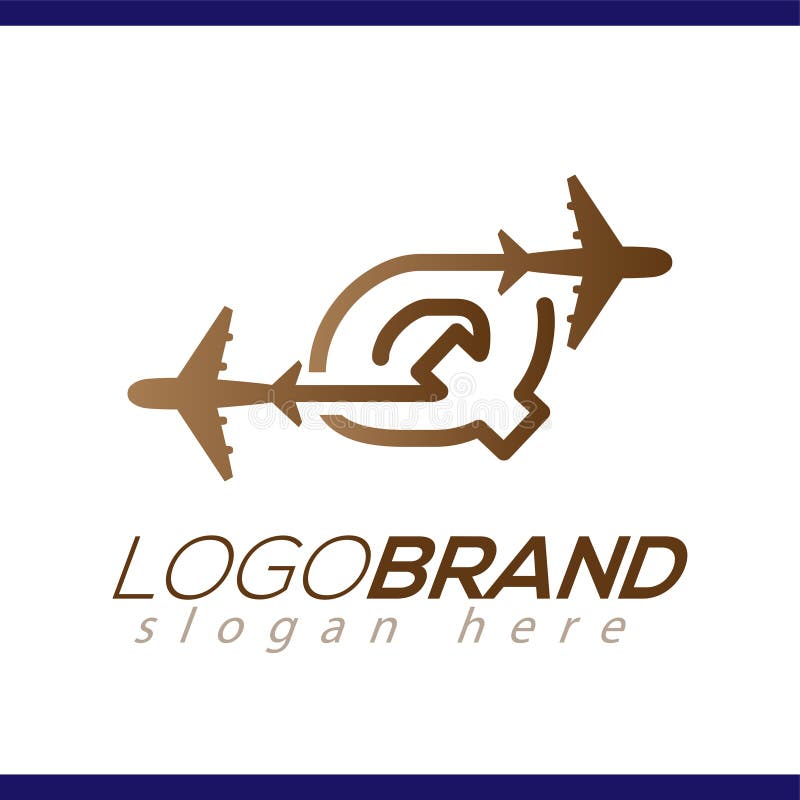 Line Airways Q Letter Logo Vector Element. Initial Plane Travel Logo ...