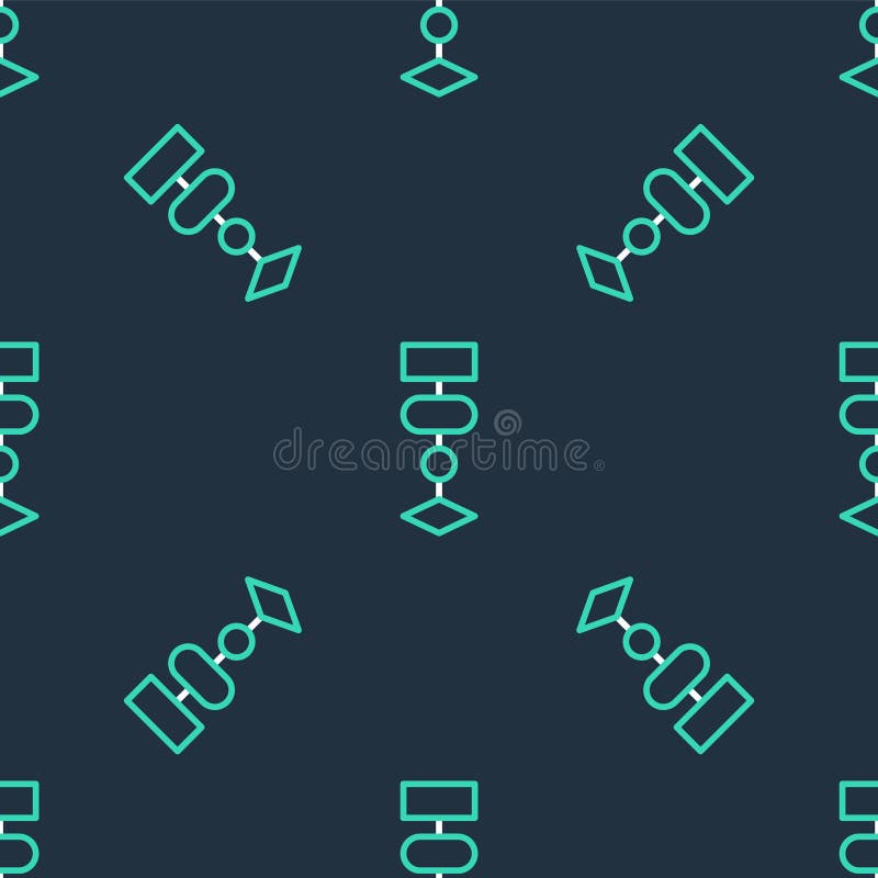 Line Algorithm Icon Isolated Seamless Pattern On Black Background Algorithm Symbol Design From