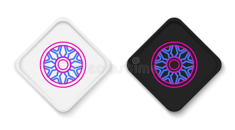 Line Alloy Wheel for Car Icon Isolated on White Background. Colorful ... Line Alloy Wheel for Car Icon Isolated on White Background. Colorful ...