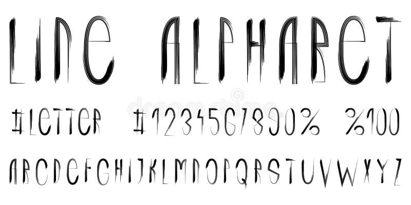 Line Letters Alphabet Set, Part 2 Stock Vector - Illustration of ...