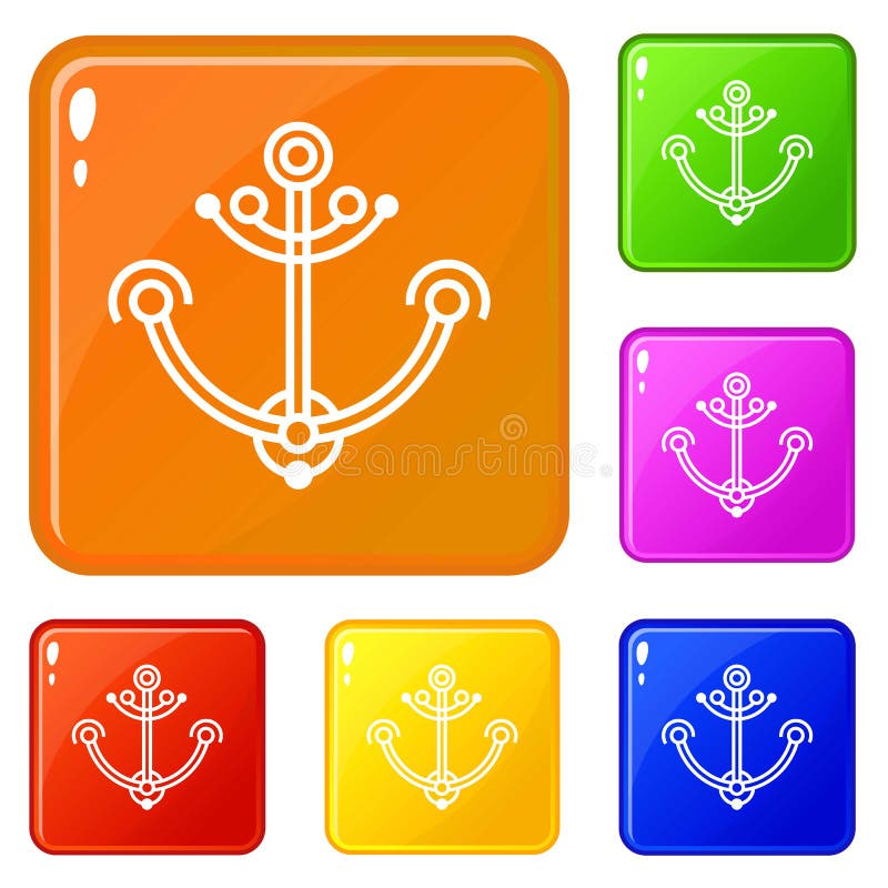 Anchor icons 9 set stock vector. Illustration of sign - 96244303