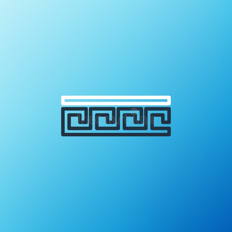 Line Ancient Greek Pattern Icon Isolated on Blue Background. Colorful ...