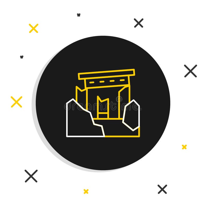 Line Ancient Ruins Icon Isolated on White Background. Colorful Outline ...