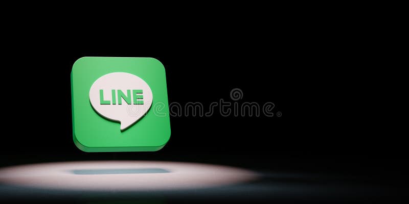 Line App Icon Spotlighted on Black Background Editorial Stock Photo ...