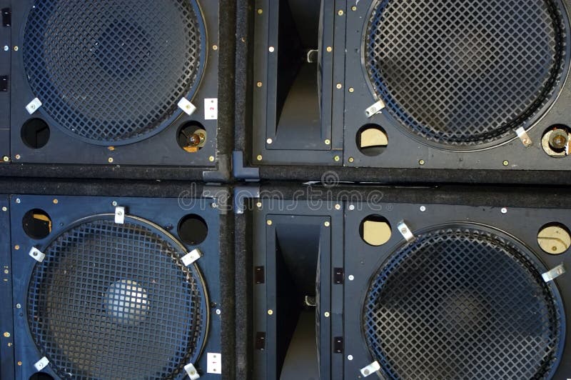 Line Array Speakers on Music Stage Stock Photo - Image of equipment ...