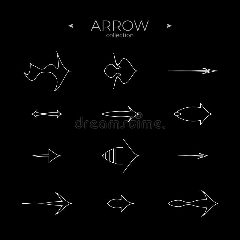 Line Arrow Icon Set Line Icons Collection Modern Vector Symbols Stock Vector Illustration