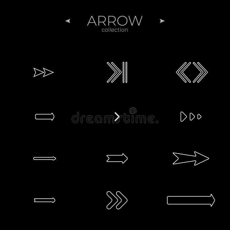 Line Arrow Icon Set. Line Icons Collection. Modern Vector Symbols. Stock Vector - Illustration ...