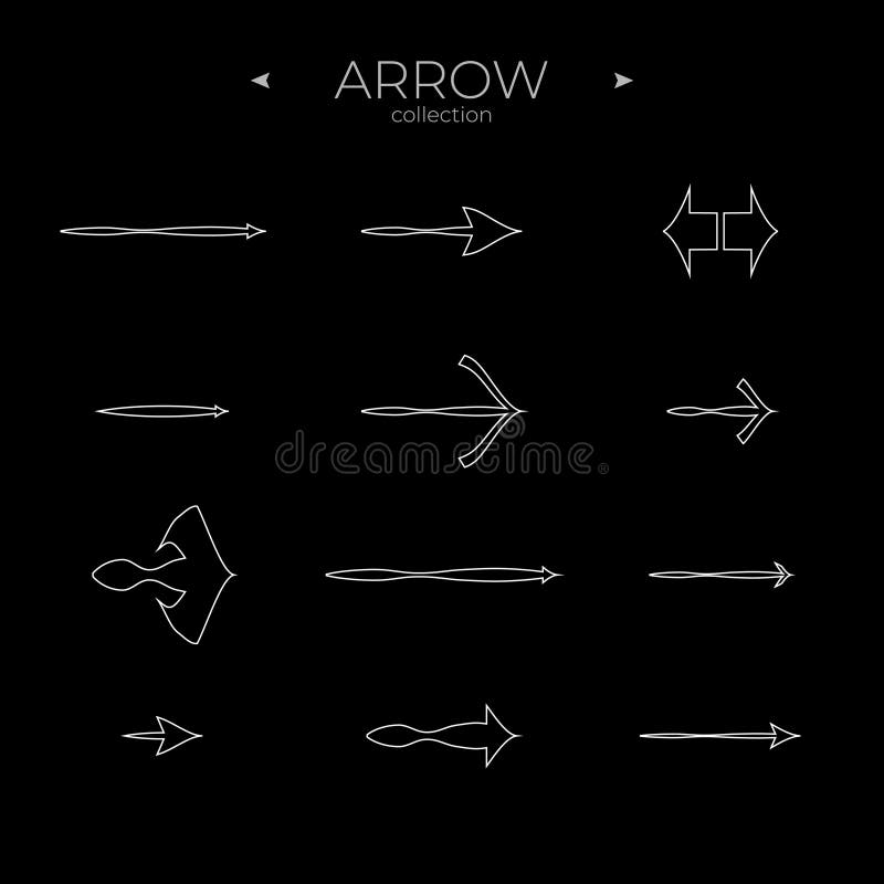 Line Arrow Icon Set. Line Icons Collection. Modern Vector Symbols. Stock Vector - Illustration ...
