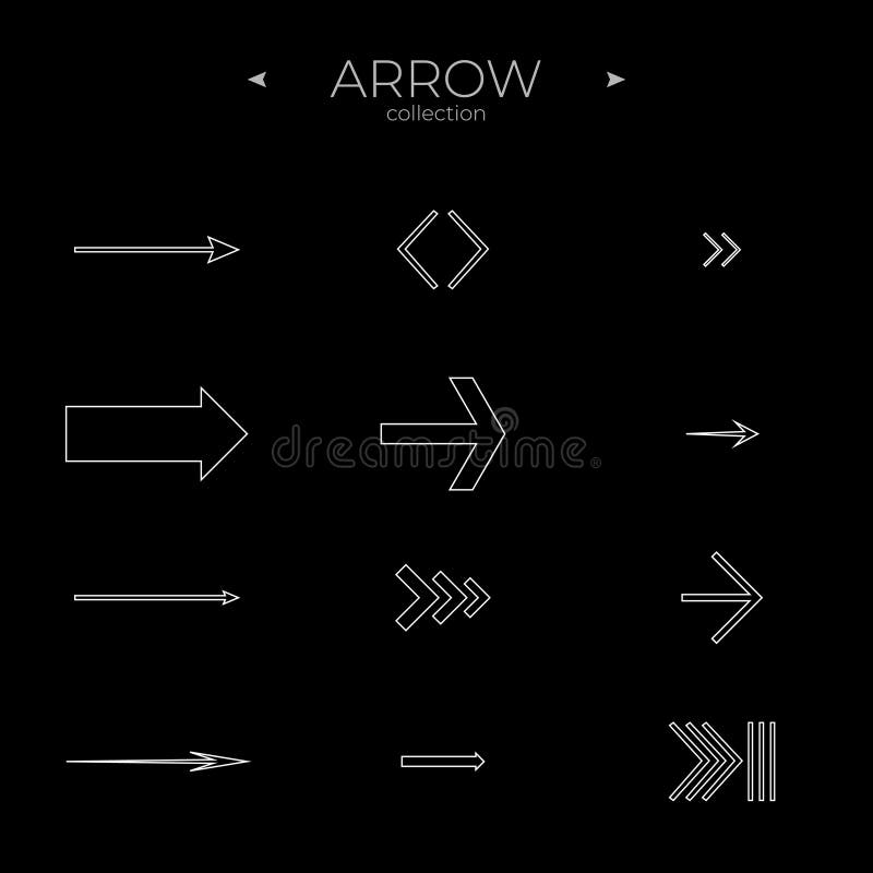 Line Arrow Icon Set. Line Icons Collection. Modern Vector Symbols. Stock Vector - Illustration ...