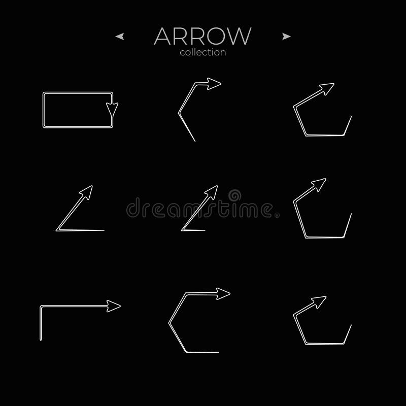 Line Arrow Icon Set. Line Icons Collection. Modern Vector Symbols ...
