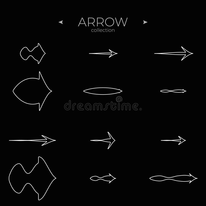 Line Arrow Icon Set. Line Icons Collection. Modern Vector Symbols ...