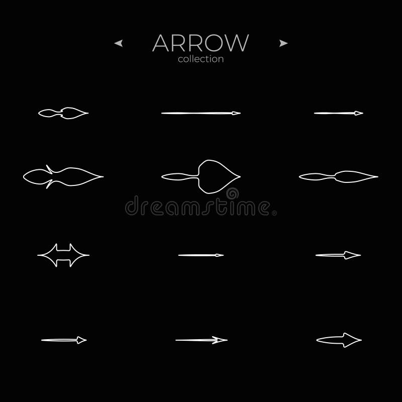 Line Arrow Icon Set. Line Icons Collection. Modern Vector Symbols. Stock Vector - Illustration ...