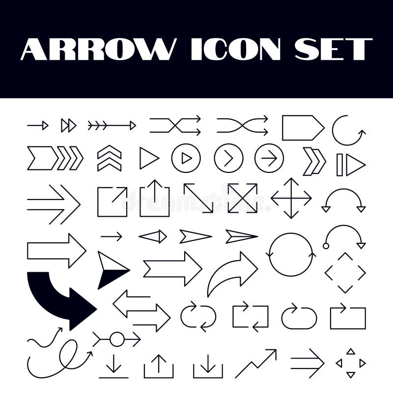 Line Arrow Vector Icon Set Arrow Direction Icons Set Vector Graphics ...