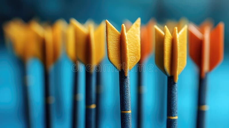 A Line of Arrows Aligned Together Stock Illustration - Illustration of ...