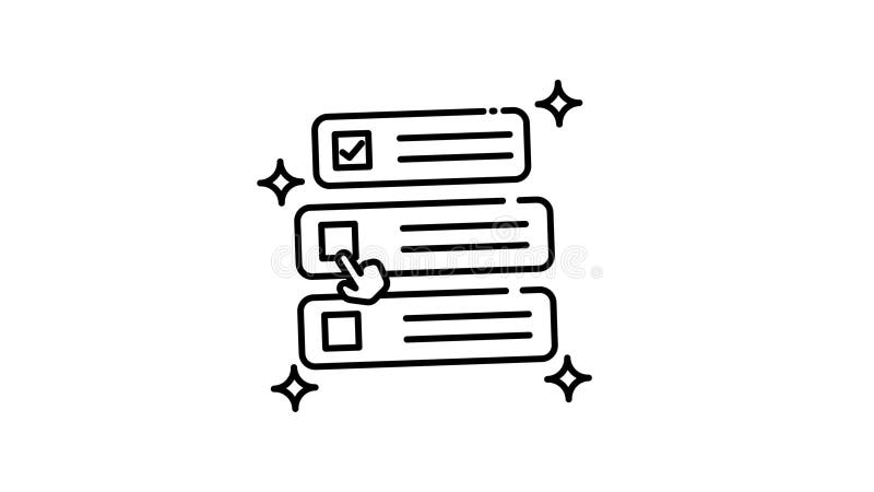 Line Art Animation of Three Checklist Items with a Check Mark in the ...