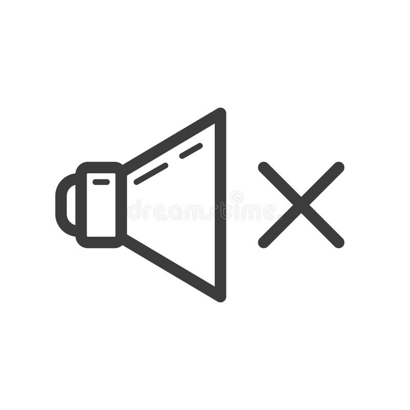 Line Art Speaker Icon with Sound Turned on Stock Illustration ...