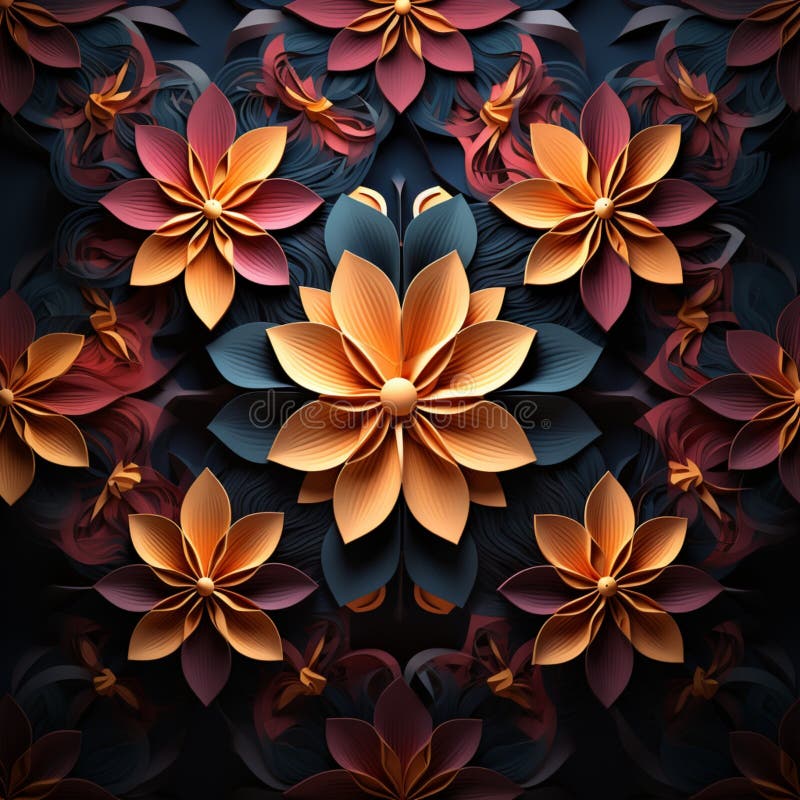 Line Art Background Features Captivating Geometric Flower Shape ...