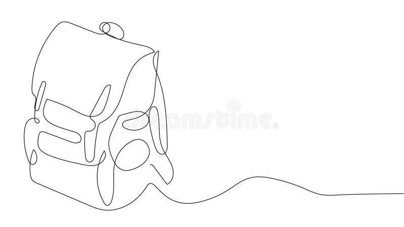 Line Art of a Backpack Created with a Continuous Drawing Technique ...