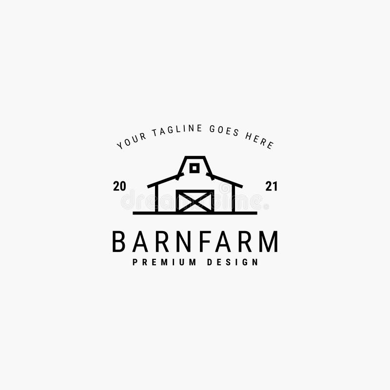 Line Art Barn Minimalist Logo Vector Illustration Design Stock Vector ...