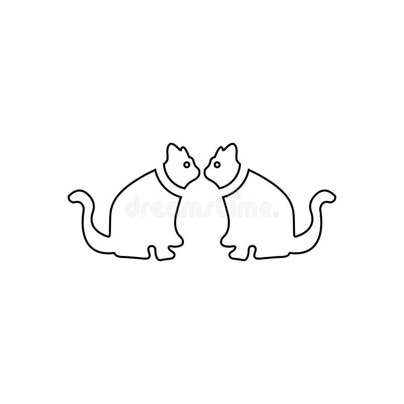 Line Art Black Cat Animal Logo Template Stock Vector - Illustration of ...