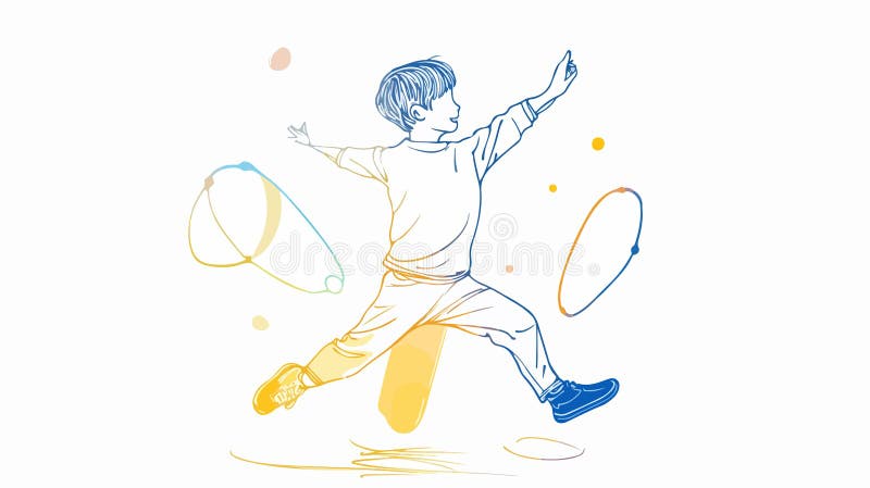 Line Art of a Boy Dancing, Associated with Autism Awareness. Stock ...