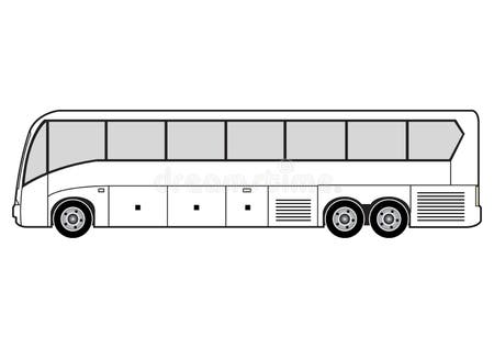 Line art - bus stock vector. Illustration of white, engine - 718803