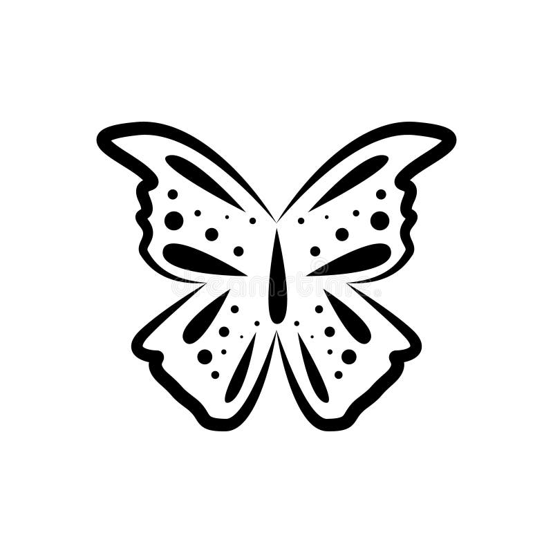 Line Art Butterfly Vector Design Isolated on White Background Stock ...