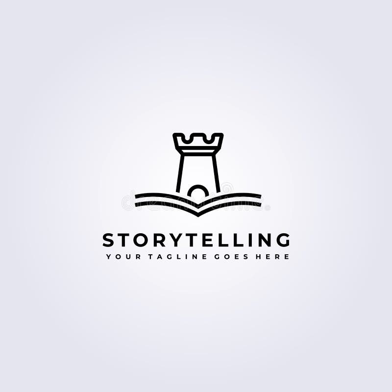 Line Art Castle Book Icon Logo Vector Symbol Flat Illustration Design ...