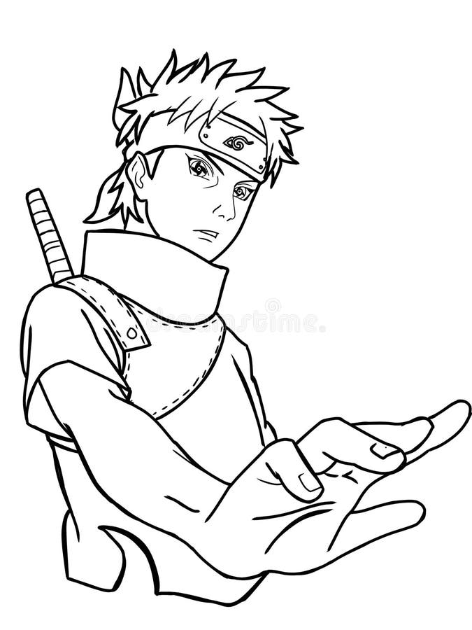 Line Art Characters Anime Drawing Stock Illustration - Illustration of ...