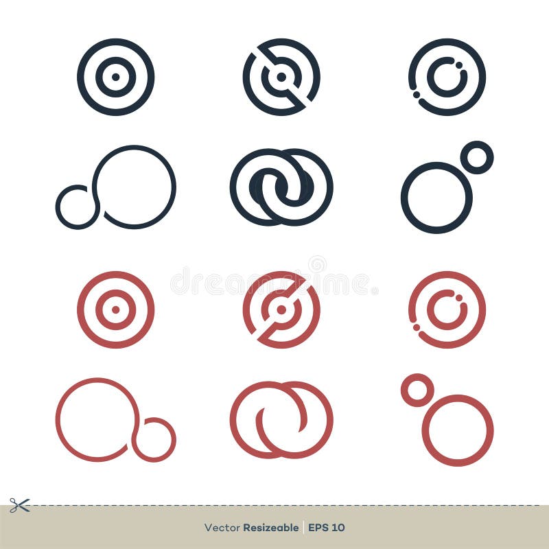 Line Art Circle Set Infinity Icon Vector Logo Template Illustration ...