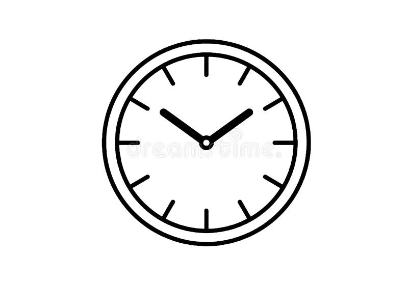 Line art clock. stock illustration. Illustration of sketch - 360149482