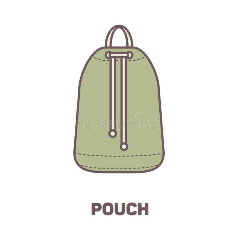 Line Art Color Pouch Icon, Minimal Linear Style, Vector Stock Vector ...