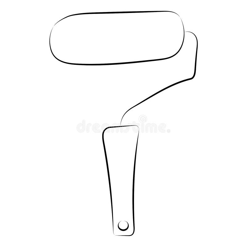 Line Art Construction Roller. Tool Icon. Logo Stock Vector ...